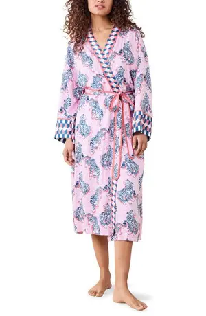 PRINTFRESH Satin Robe - Blush/bashful