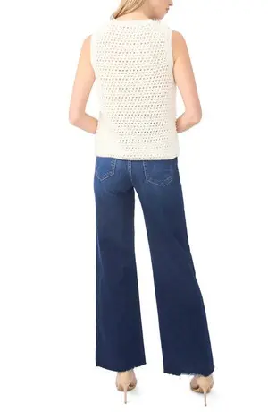 Halogen Open Stitch Sweater Tank - Eggnog