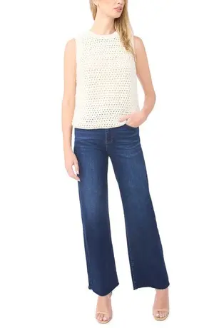 Halogen Open Stitch Sweater Tank - Eggnog