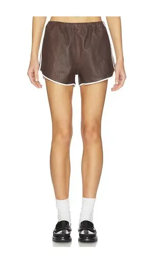 Sprwmn Dolphin Leather Shorts - Chocolate