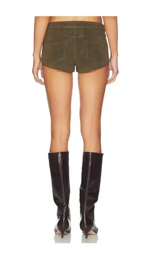 Superdown Faux Suede Short - Olive