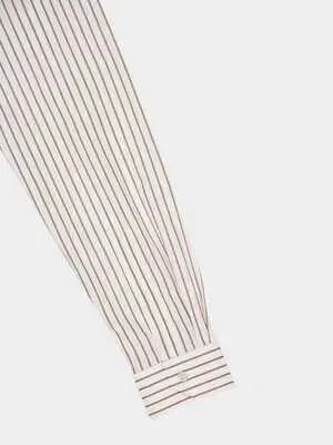 Saint Laurent Cassandre Striped Cotton Poplin Shirt