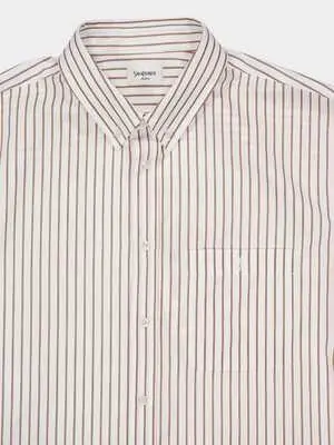 Saint Laurent Cassandre Striped Cotton Poplin Shirt