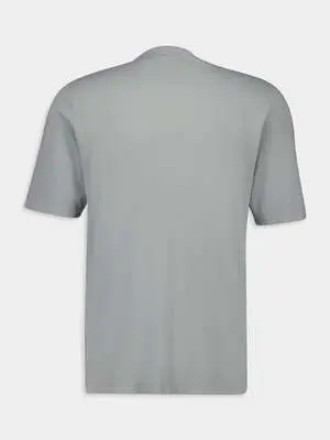 Saint Laurent Short-sleeve Crewneck Cotton T-shirt - Grey
