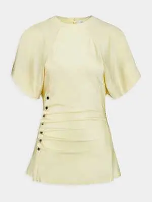 Rabanne Draped Stretch-jersey Blouse - Cream