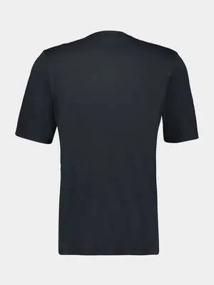 Saint Laurent Tonal Embroidered Cotton T-shirt - Black