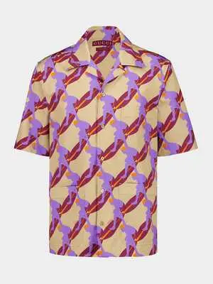 Gucci Beige Printed Cotton Shirt - Multicolour