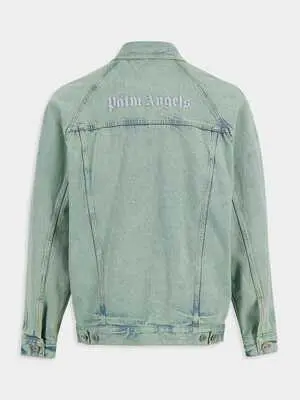 Palm Angels Overdyed Loose Denim Jacket - Blue