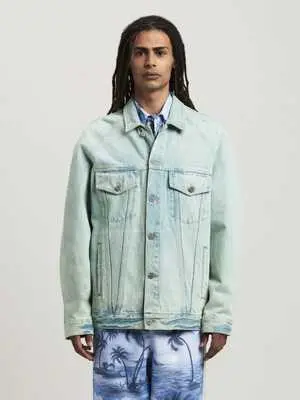Palm Angels Overdyed Loose Denim Jacket - Blue