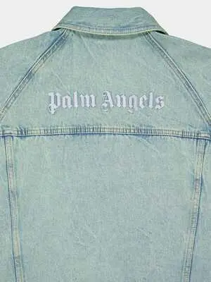 Palm Angels Overdyed Loose Denim Jacket - Blue