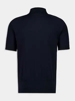 PIACENZA CASHMERE 1733 Navy Short-sleeve Button-up Shirt - Blue