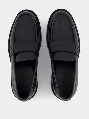 Off-White Leather Loafers With Debossed Logo