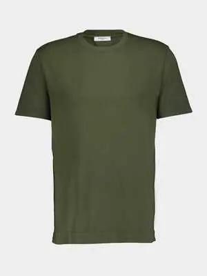 Boglioli Olive Cotton Crew Neck T-shirt - Green