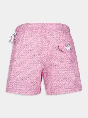 Fedeli Madeira Vintage Pattern Sustainable Swim Trunk - Pink