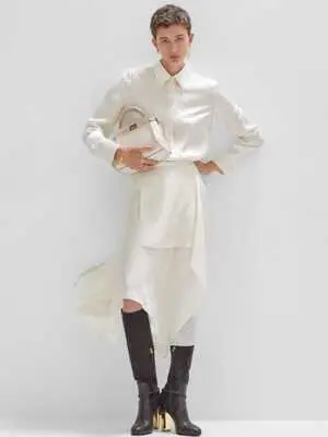 Fendi Ff Motif Silk Shirt - Cream