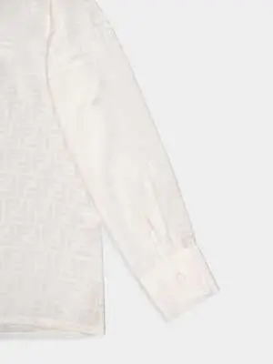 Fendi Ff Motif Silk Shirt - Cream