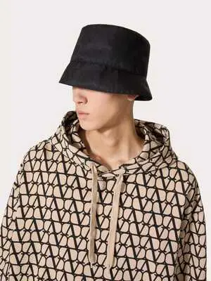Valentino Garavani Toile Iconographe Reversible Nylon Bucket Hat - Black
