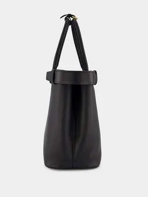 Prada Large Buckled Leather Handbag - Black