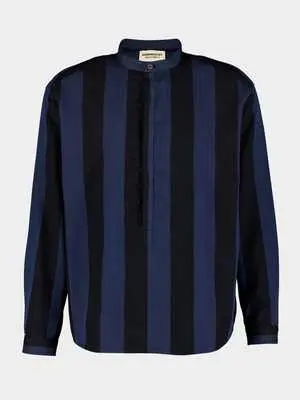 MARRAKSHI LIFE Striped Cotton Shirt - Blue
