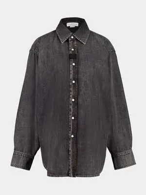Stella McCartney Washed Denim Button-up Shirt - Grey