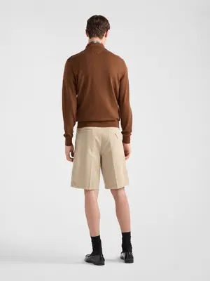 Prada Cord Cotton Bermuda Shorts - Beige