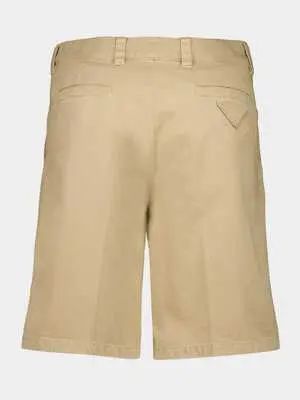 Prada Cord Cotton Bermuda Shorts - Beige