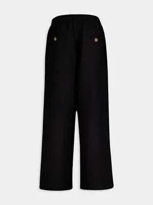 Commas Linen Drawcord Trousers - Black