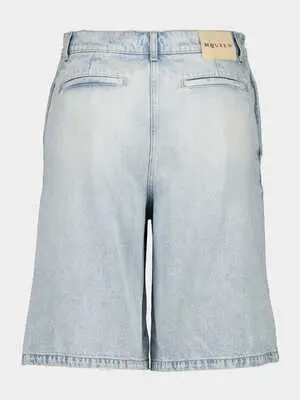 Alexander McQueen Washed Denim Shorts - Blue