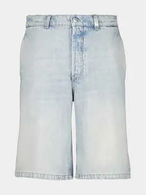 Alexander McQueen Washed Denim Shorts - Blue