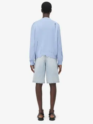 Alexander McQueen Washed Denim Shorts - Blue