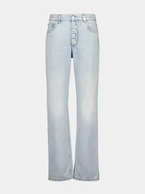 Alexander McQueen Washed Stonewashed Slim Fit Jeans - Blue