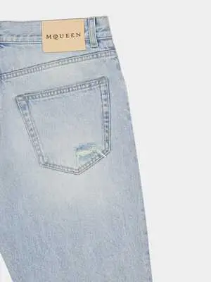 Alexander McQueen Washed Stonewashed Slim Fit Jeans - Blue