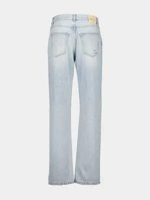 Alexander McQueen Washed Stonewashed Slim Fit Jeans - Blue