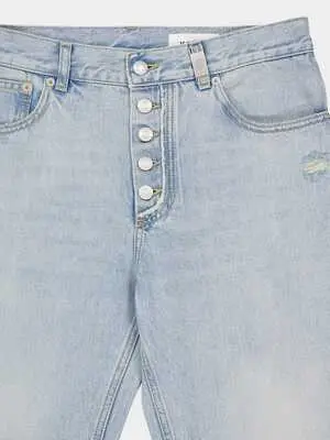 Alexander McQueen Washed Stonewashed Slim Fit Jeans - Blue