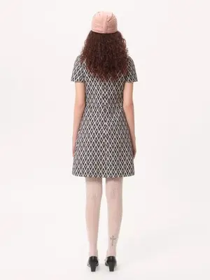 Valentino Garavani Night Short Dress In Toute La V Jacquard - Blue