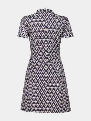 Valentino Garavani Night Short Dress In Toute La V Jacquard - Blue