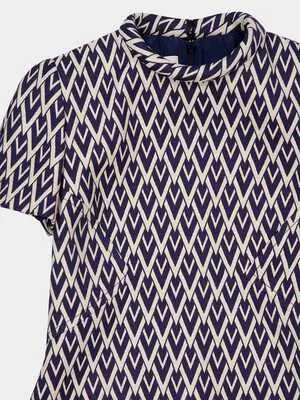 Valentino Garavani Night Short Dress In Toute La V Jacquard - Blue