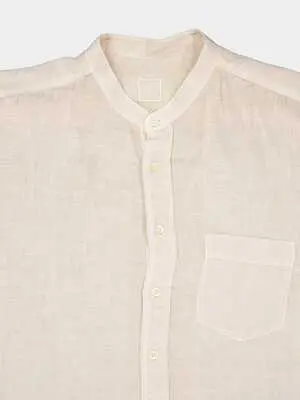 120% Lino Safari Soft Fade Linen Shirt - Cream