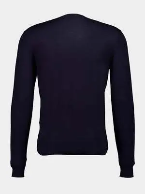 TOM FORD Fine-gauge Wool Crew Neck Sweater - Blue