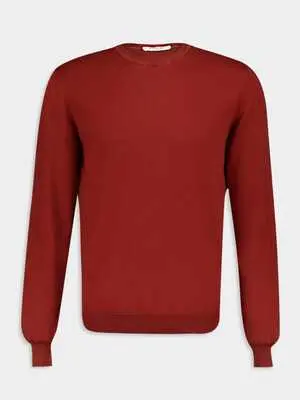 Boglioli Cotton Crew Neck Sweatshirt Orange