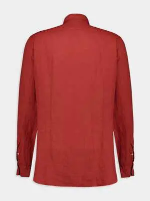 Boglioli Rustic Red Linen Shirt - Orange