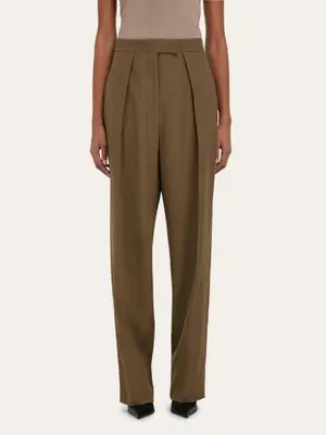 FERRAGAMO High-waisted Pleated Trousers