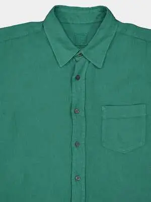 120% Lino Regular Fit Linen Shirt - Green