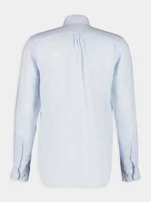 120% Lino Regular Fit Light Linen Shirt - Blue