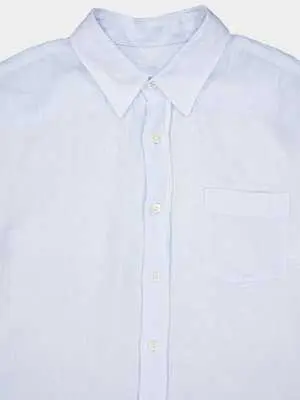 120% Lino Regular Fit Light Linen Shirt - Blue