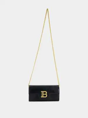 Balmain B-buzz Wallet In Striped Patent Leather