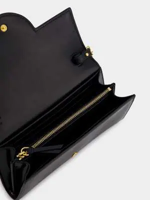 Balmain B-buzz Wallet In Striped Patent Leather