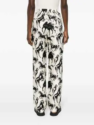 Balmain Horse-print Silk Trousers