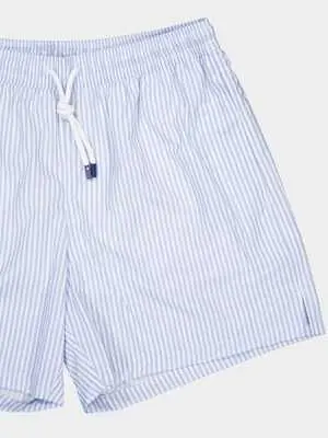 Fedeli Striped Swim Shorts - Blue