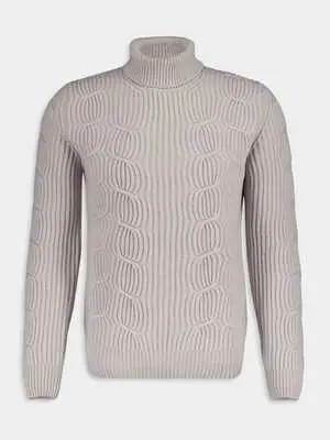 Boglioli Textured Wool Turtleneck - Beige